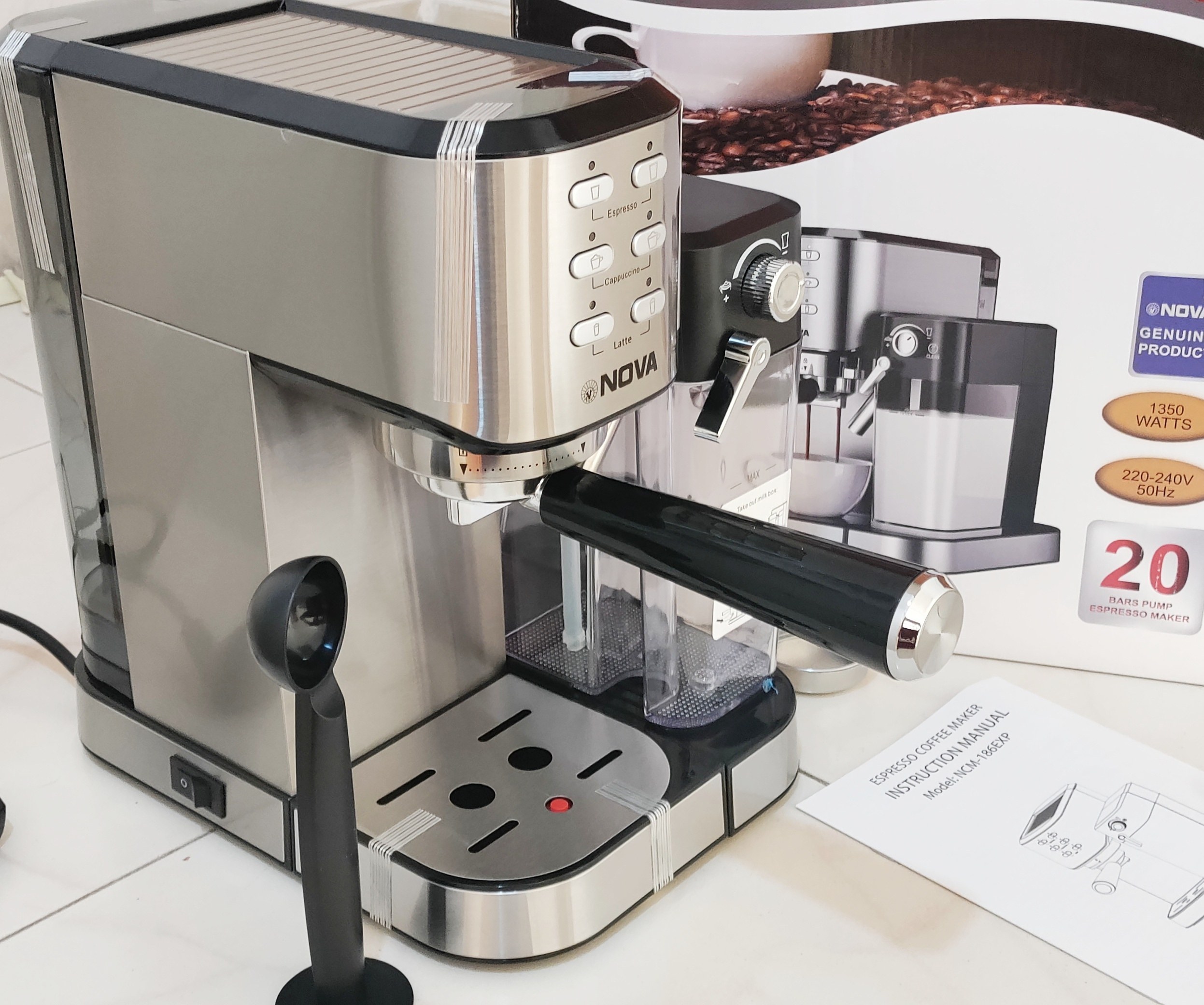 اسپرسو ساز نوا Nova با مخزن شیر مدل NCM-186EXP - فروشگاه شوش لند